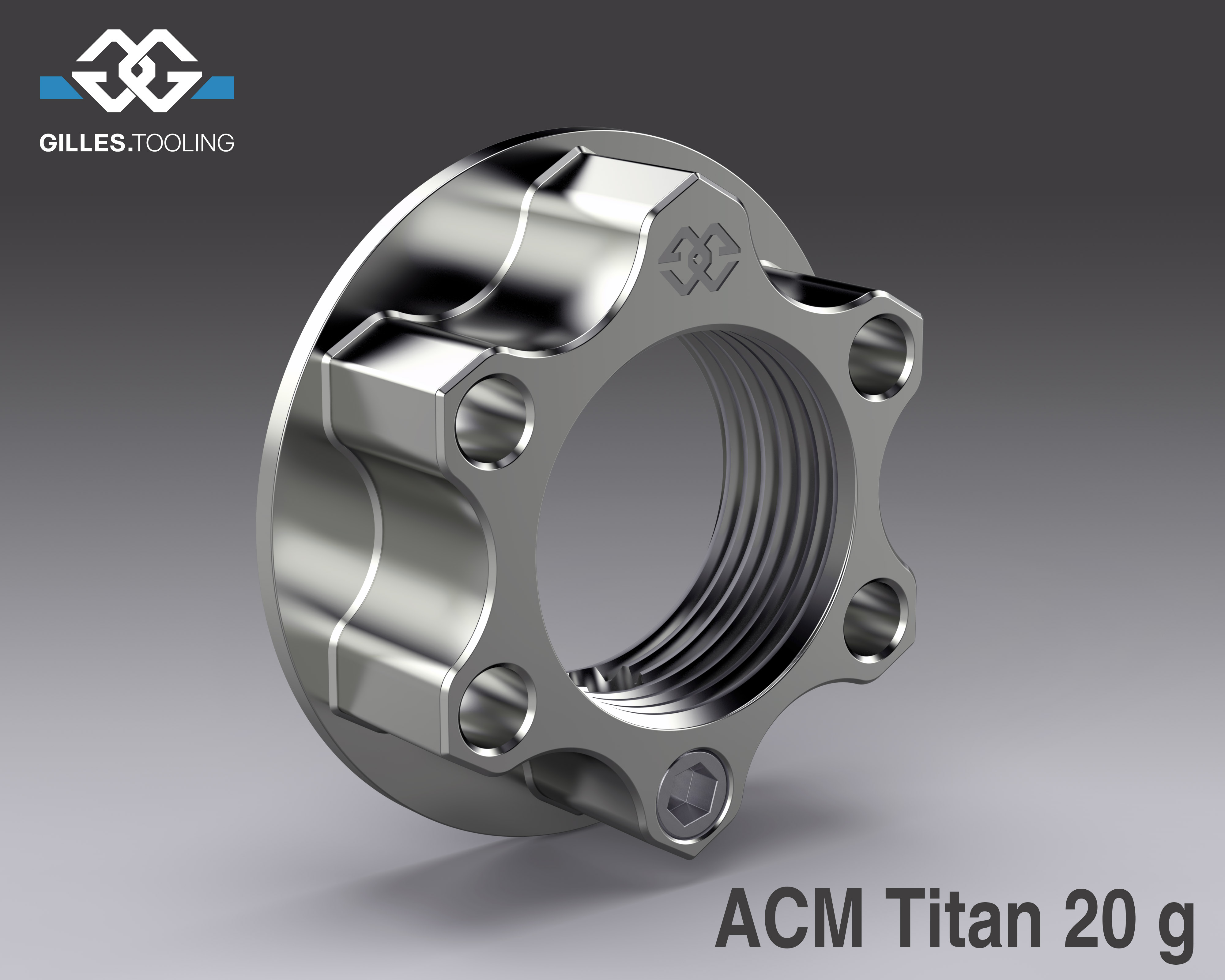 ACM - titanium Wheel axle nut - Titanium GILLES TOOLING | GTACM-25-15